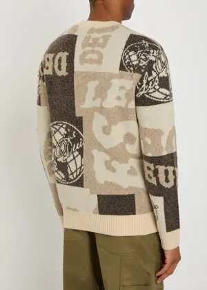 LES DEUX Globe Jacquard Knit Jumper