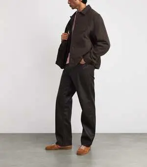 Oliver Peoples Wool-blend Stripe Overshirt - Brown