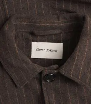Oliver Peoples Wool-blend Stripe Overshirt - Brown