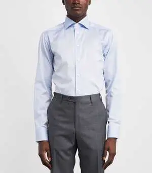 Eton Cotton Twill Slim Shirt - Blue