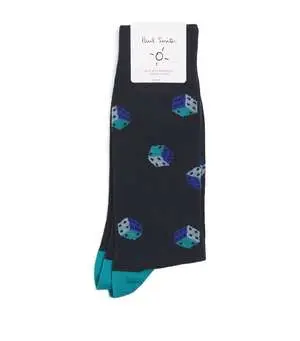 Paul Smith Cotton-blend Dice Socks - Blue