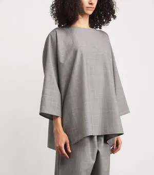 Eskandar Virgin Wool Boat-neck Blouse