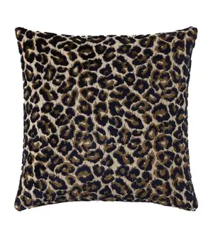 YVES DELORME Leopard Square Cushion Cover - Black