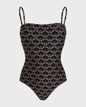 Vilebrequin Printed Bustier One-piece Swimsuit - Blue