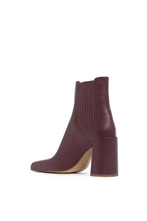 Gabriela Hearst Luke High-heel Ankle Boots In Textured Leather - Bordeaux