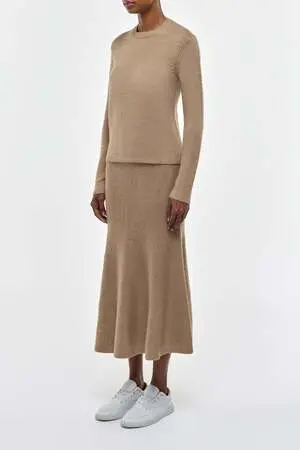 Gabriela Hearst Manni Cashmere Knit Maxi Skirt - Camel