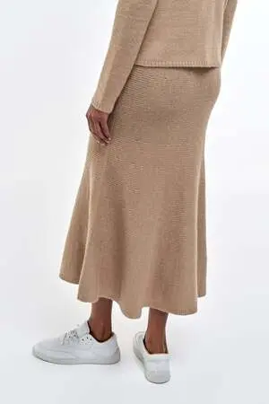 Gabriela Hearst Manni Cashmere Knit Maxi Skirt - Camel
