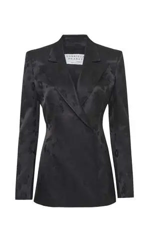 Gabriela Hearst Aleah Embroidered Silk Blazer - Black