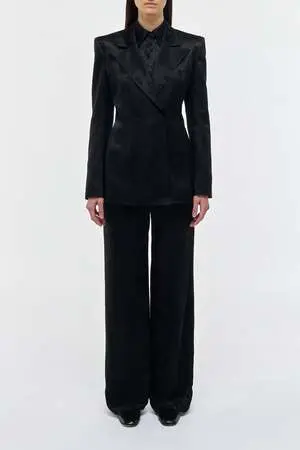 Gabriela Hearst Aleah Embroidered Silk Blazer - Black