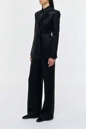 Gabriela Hearst Aleah Embroidered Silk Blazer - Black