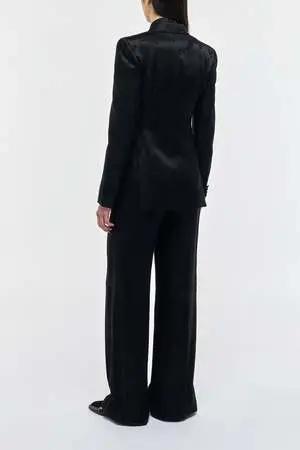 Gabriela Hearst Aleah Embroidered Silk Blazer - Black