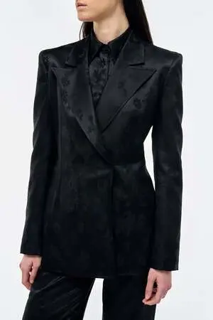 Gabriela Hearst Aleah Embroidered Silk Blazer - Black