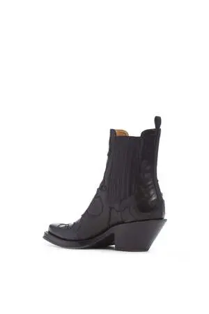 Gabriela Hearst Cassidy Cowboy Ankle Boot In Leather - Black