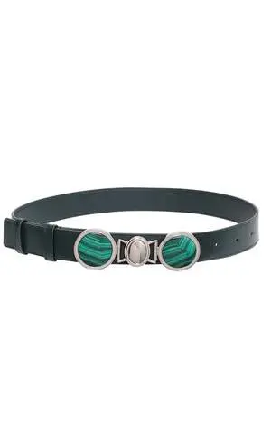 Gabriela Hearst Grange Stone Leather Belt - Bottle Green