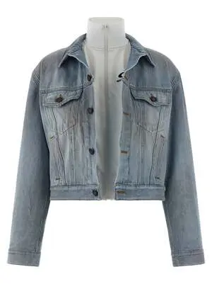 Balenciaga Double Layer Denim Jacket - Light Blue
