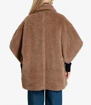 Max Mara Teddy Fabric Cape With Asymmetrical Button Closure