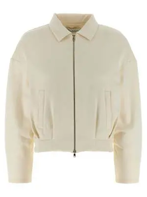 Max Mara Cropped Silk And Cotton Sweatshirt - White