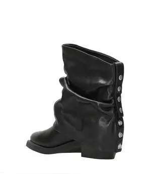 Ash Leather Boots With Stud Detail - Black