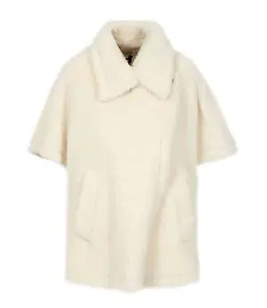 Max Mara Teddy Fabric Short Cape - White
