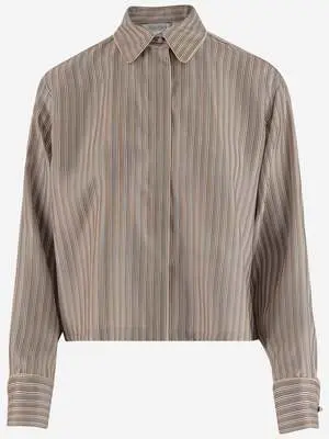 Max Mara Silk Twill Crop Shirt