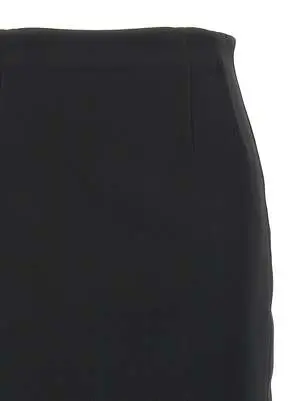 Max Mara Viscose Midi Skirt With Satin Inserts