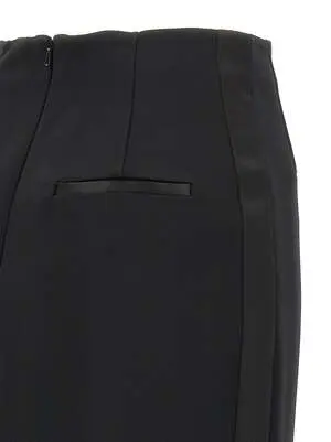 Max Mara Viscose Midi Skirt With Satin Inserts