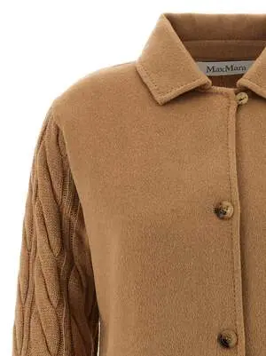 Max Mara Tacco' Wool Braided Coat - Beige