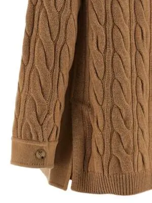 Max Mara Tacco' Wool Braided Coat - Beige