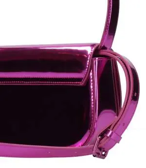 DIESEL Leather Bag With Mirrored Effect And Oval D Plaque