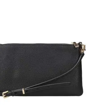 Michael Kors Grained Leather Shoulder Bag With Metal Chain Handle