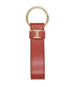 TOD'S Leather Keychain - Leather Brown