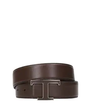 TOD'S Leather Reversible Belt - Brown
