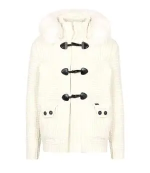 BARK Wool-blend Coat With Murmasky Fur Trim - Bianco Sporco