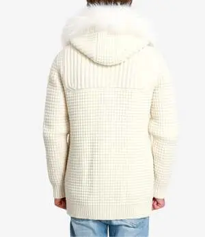 BARK Wool-blend Coat With Murmasky Fur Trim - Bianco Sporco