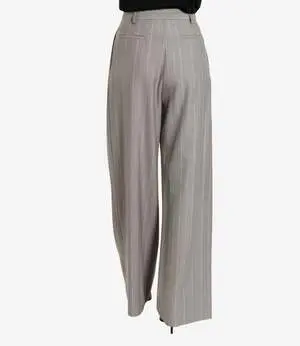 SIMONA CORSELLINI Pinstripe Wool Wide-leg Trousers