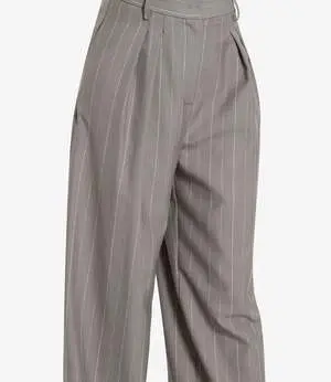 SIMONA CORSELLINI Pinstripe Wool Wide-leg Trousers