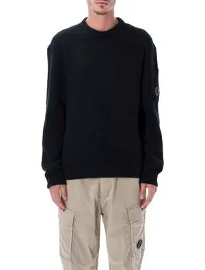 C.P. COMPANY Ribbed Wool Blend Sweater With Lens Detail