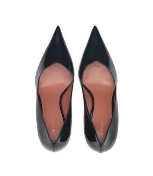 CASTAGNA Pointed Toe Patent Leather Stiletto Heel Pumps - Black