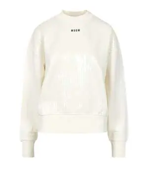 MSGM Sequined Cotton-blend Sweater