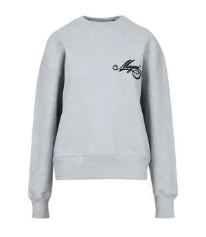 MSGM Logo Embroidered Cotton Jersey Sweater