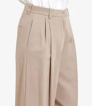 Max Mara Wide-leg Drill Trousers - Natural