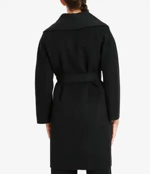 Max Mara Double-woven Pure Wool Midi Robe Coat - Black