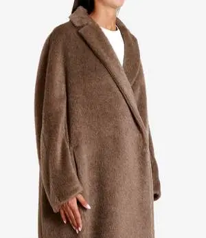 Max Mara Long-haired Wool, Alpaca, And Cashmere Blend Coat