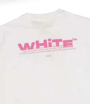 Off White T-shirt - White+fuchsia