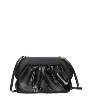 THEMOIRE Vegan Faux Leather Clutch With Adjustable Shoulder Strap - Black