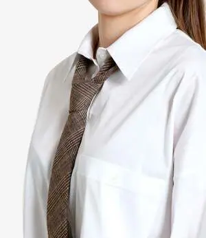 ANIYE BY Cotton Poplin Shirt With Prince Of Wales Tie