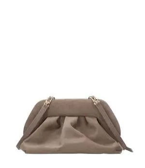 THEMOIRE Vegan Suede Faux Leather Clutch - Mud