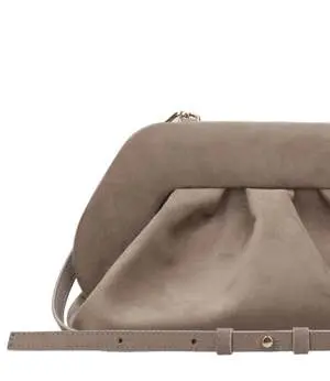 THEMOIRE Vegan Suede Faux Leather Clutch - Mud