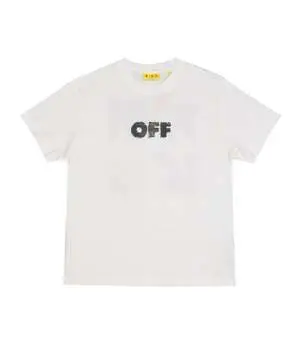 Off White Off- Logo Cotton T-shirt - White