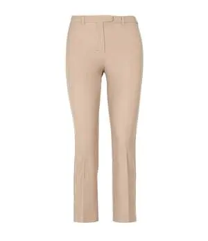 Max Mara Flared Stretch Cotton-blend Trousers - Camel